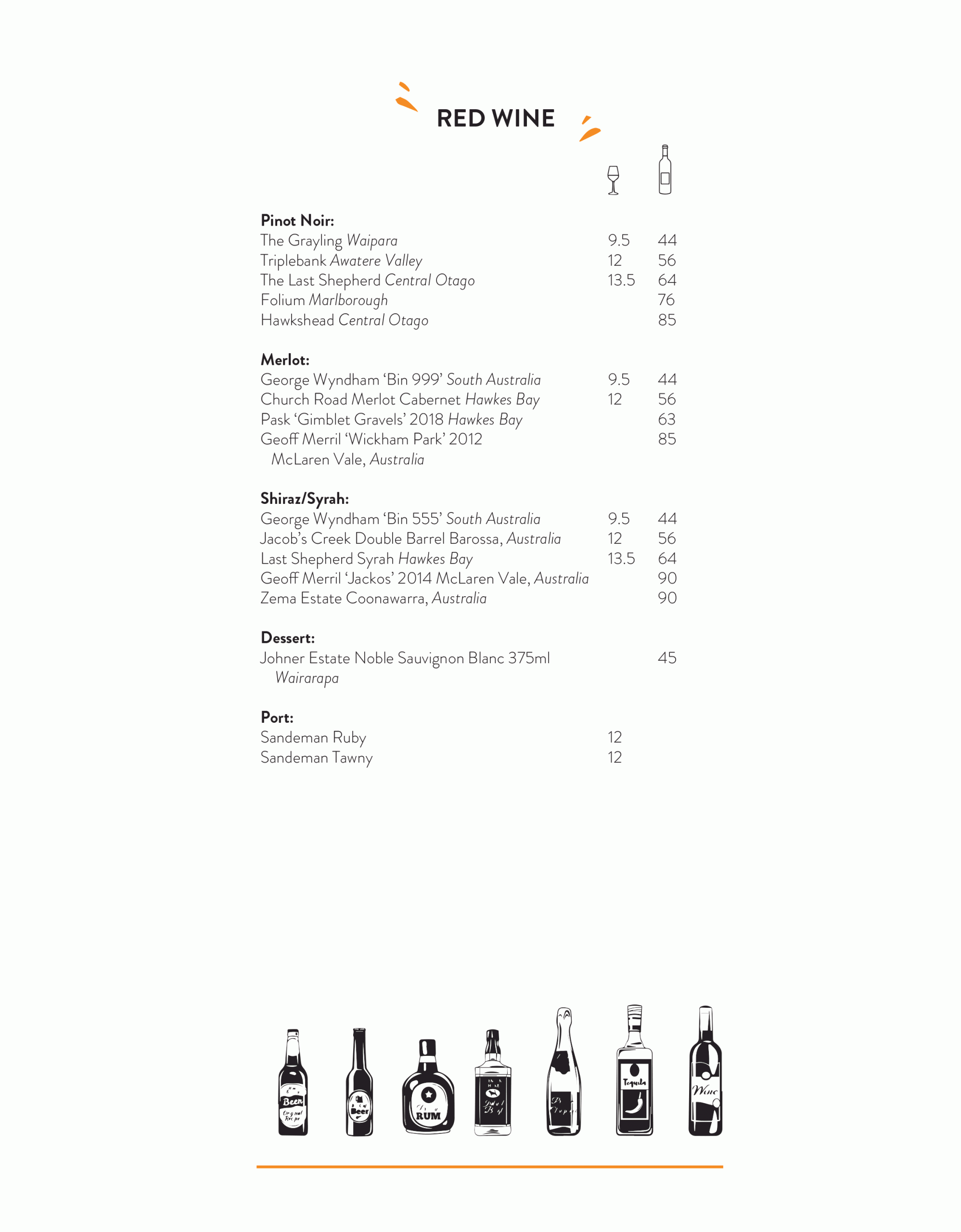 Drinks Menu - Iguana Street Bar & Restaurant