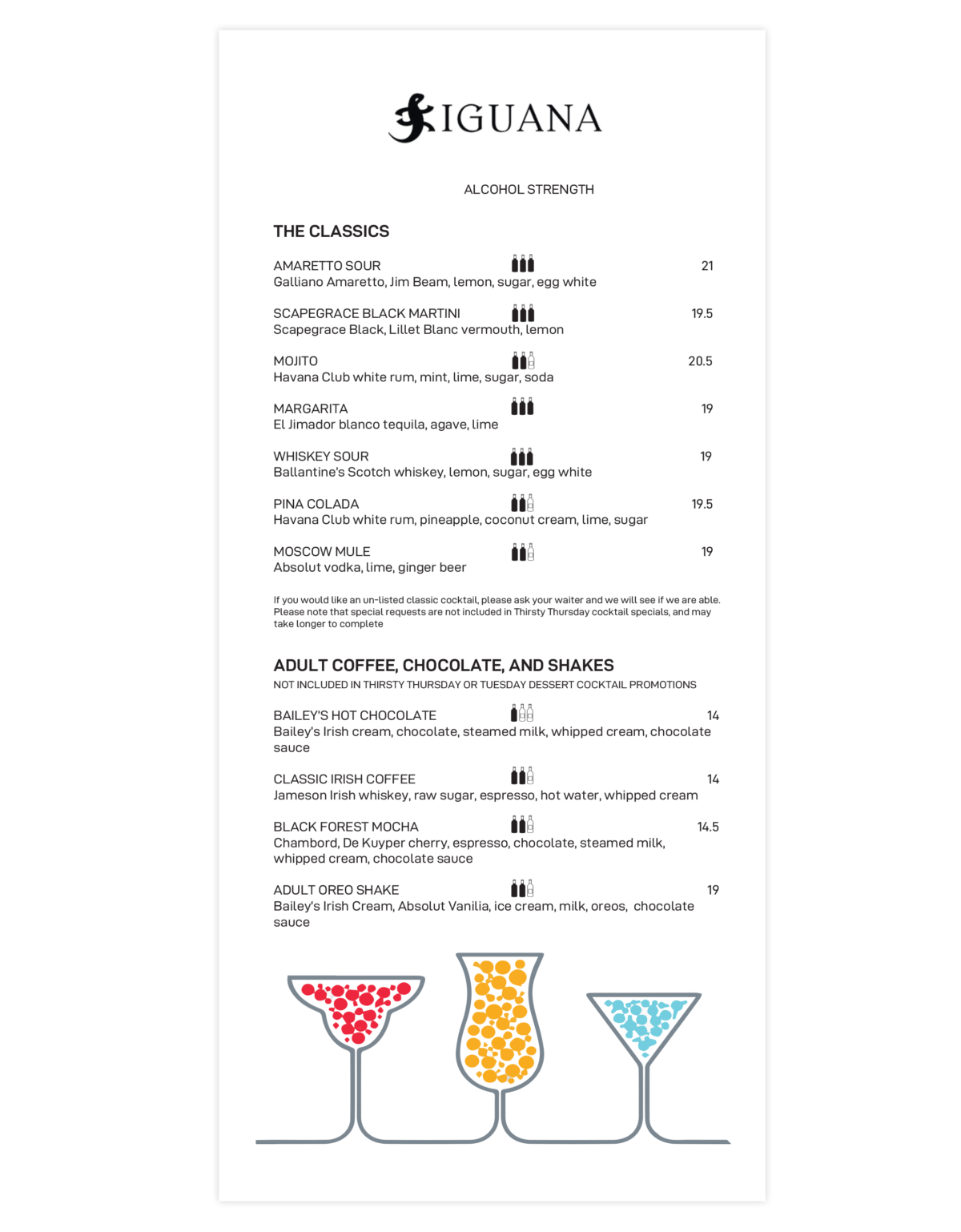Drinks Menu | Iguana Street Bar & Restaurant